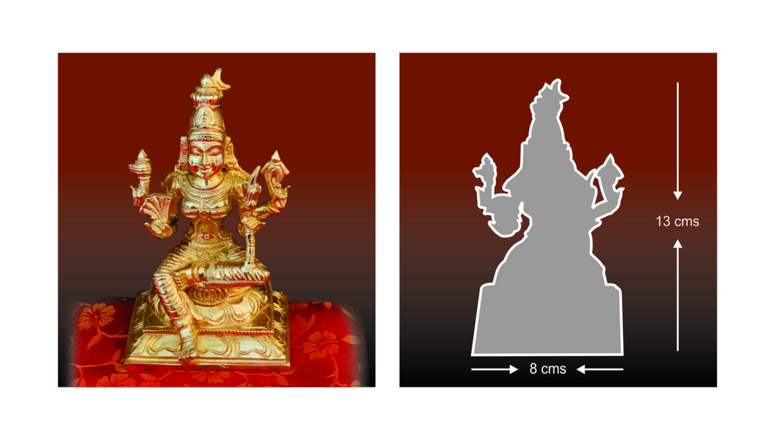 Perfect representation of the Universal Mother made of Panchaloha